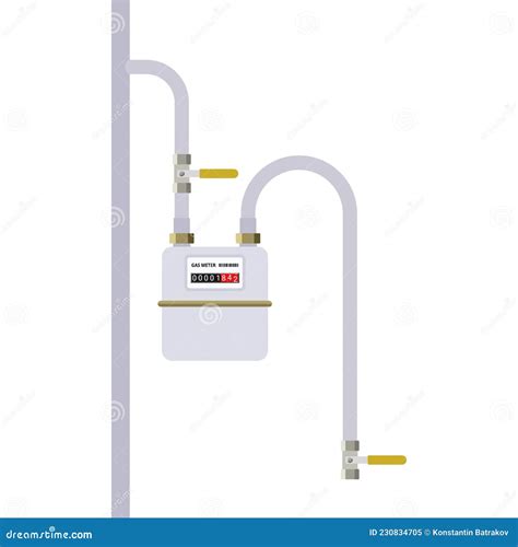 Gas Meter Connection Connection Diagram Stock Vector Illustration Of Measure Valve 230834705