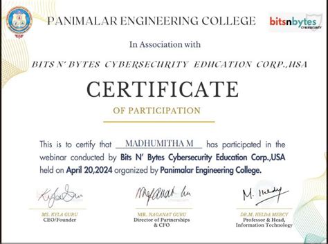 Madhumitha M On Linkedin Bitsnbytes Cybersecurity Webinar