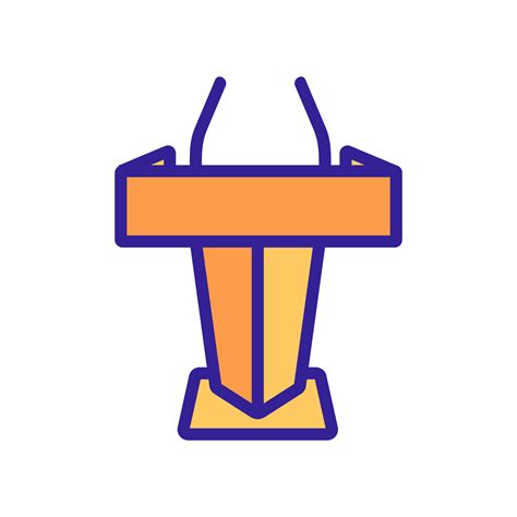 Oratory Platform With Microphones Icon Vector Outline Illustration