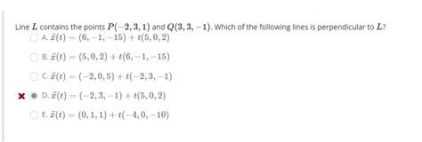 solved line l contains the points p −2 3 1 and q 3 3 −1