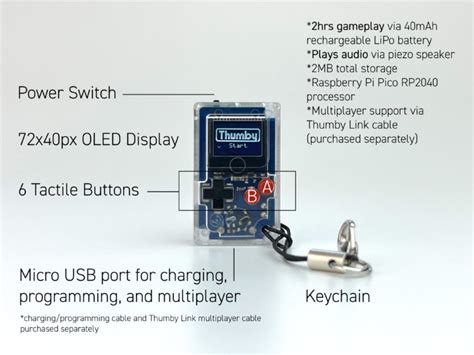 Thumby The Playable And Programmable Keychain Clear Oz Robotics