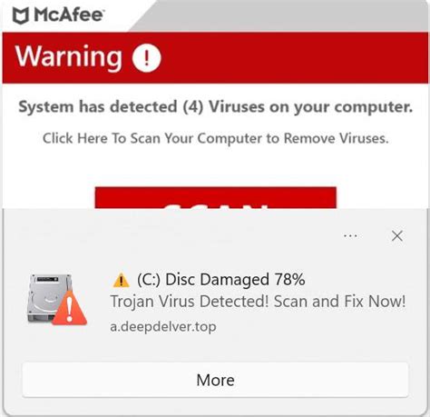 Remove Mcafee Trojan Virus Detected Pop Up Scam