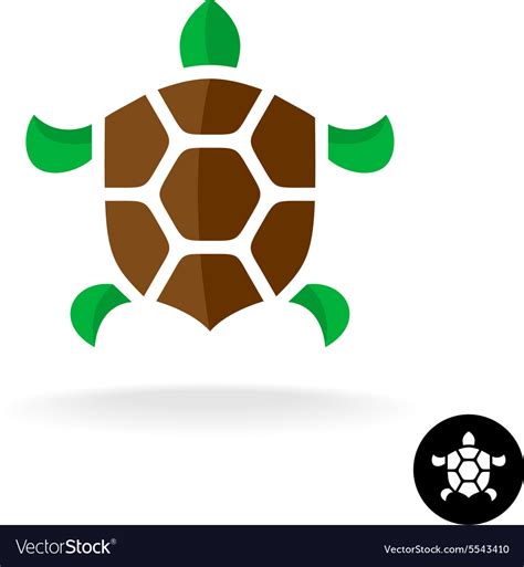 Turtle Logo With Shield Shaped Shell Royalty Free Vector