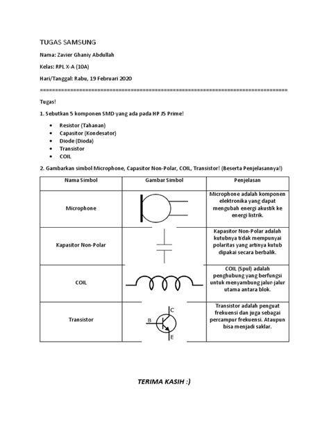Tugas Smd Komponen Zavier Pdf