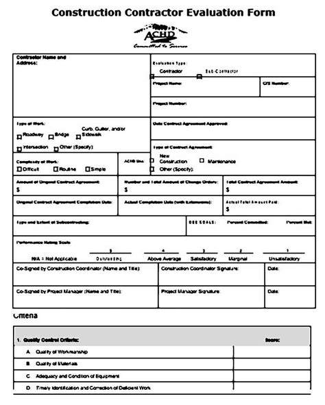 Printable Construction Employee Evaluation Form Printable Forms Free