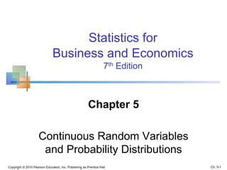 Chap05 continuous random variables and probability distributions | PPT