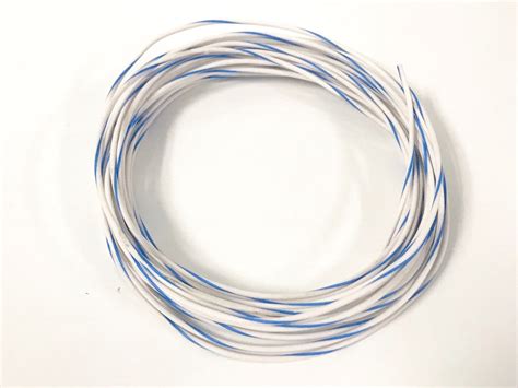 Reel Of 100 Feet Automotive Wire 18 Awg High Temp Txl Wire White W Blue