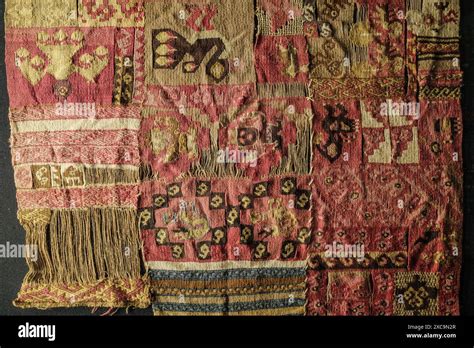 Lima Peru Dec 3 2023 Ancient Pre Inca Textiles On Display At The