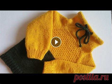 Худи спицами описание Реглан сверху подробный мастер класс Свитер с Пуловер для мальчика