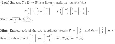 Solved Suppose T R2 Rightarrow R2 Is A Linear