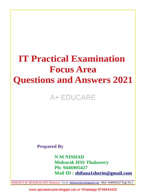 a blog sslc it examination 2021 focus area practical questions and