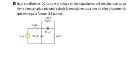 Solved B Under DC Conditions Calculate The Voltage In The Chegg Com