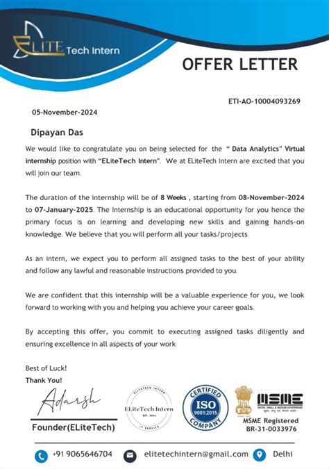 Dipayan Das On Linkedin Dataanalytics Internship Growth Elitetechintern Elitetech