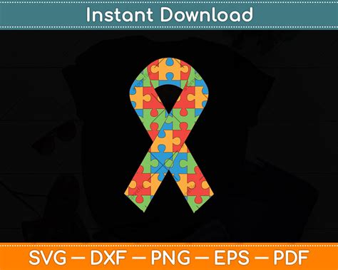 Autism Awareness Ribbon Svg Digital Cutting File Artprintfile
