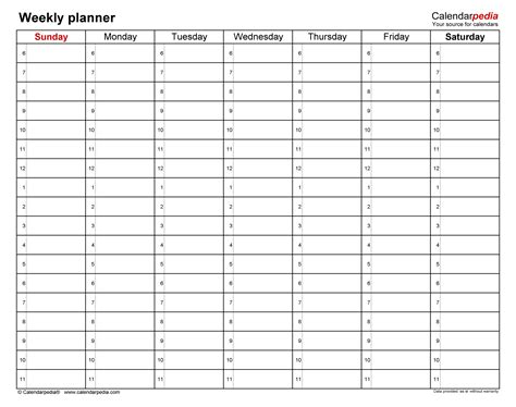 Free Weekly Planners In Pdf Format 20 Templates