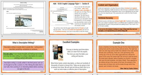 Aqa Gcse English Language Exam Preparation Paper 1 Section B