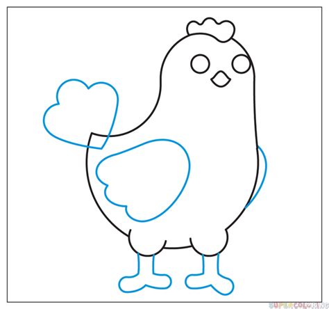 How To Draw A Cartoon Hen Step By Step Drawing Tutorials