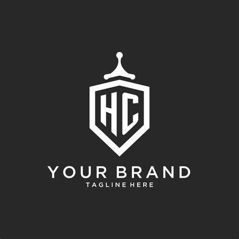 HC Monogram Logo Initial With Shield Guard Shape Design Vector Art At Vecteezy