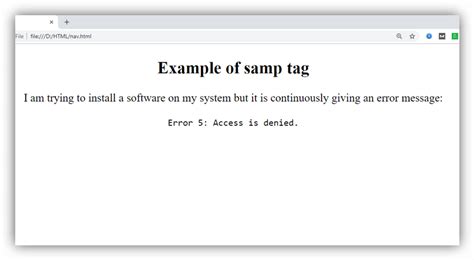 html samp tag online tutorials library list