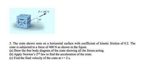 SOLVED N Z The Crate Shown Rests On A Horizontal Surface With A Coefficient Of