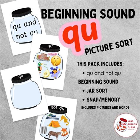 Sorting Initial Sound Qu And Not Qu Beginning Sound Activities