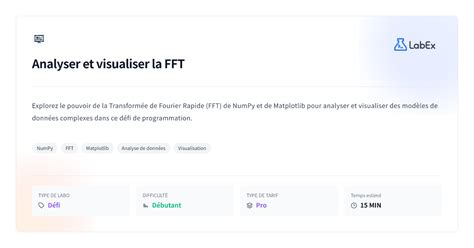 Analyser Et Visualiser La Fft Labex
