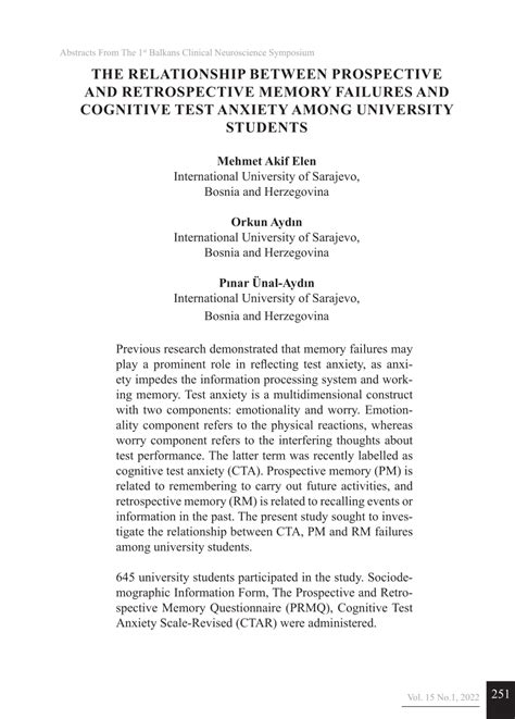 Pdf The Relationship Between Prospective And Retrospective Memory