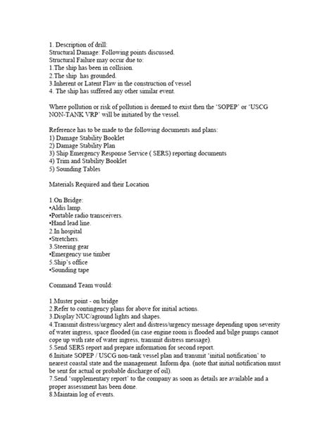 Collision Flooding Drills And Training Pdf Ships Water Transport