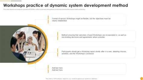 workshops practice of dynamic system development method powerpoint
