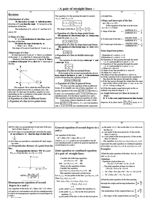 A Pair Of St Lines Pdf Line Geometry Cartesian Coordinate System