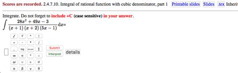 Solved Integral Of Rational Function With Cubic Denominator