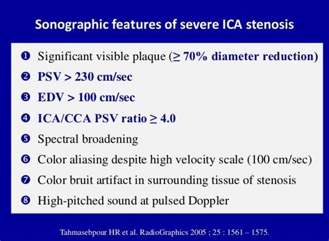 Carotid Ultrasound Velocity Chart Doppler Sonographic Assessment Of