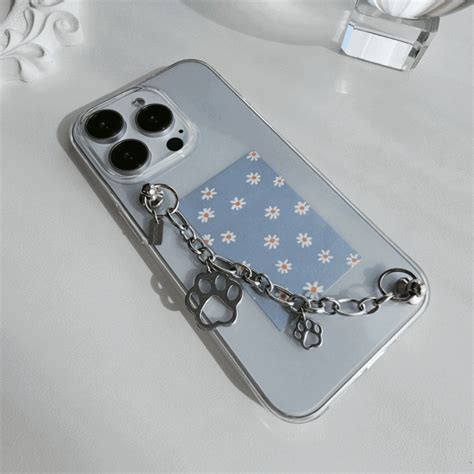 발바닥 고양이 강아지 써지컬스틸 체인 스트랩 핸드폰 젤리 범퍼 케이스 갤럭시 아이폰 에이블리