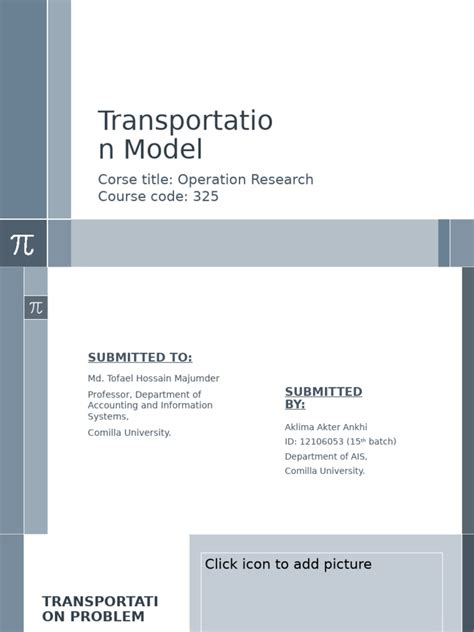 Transportation Model Pdf Applied Mathematics Algorithms