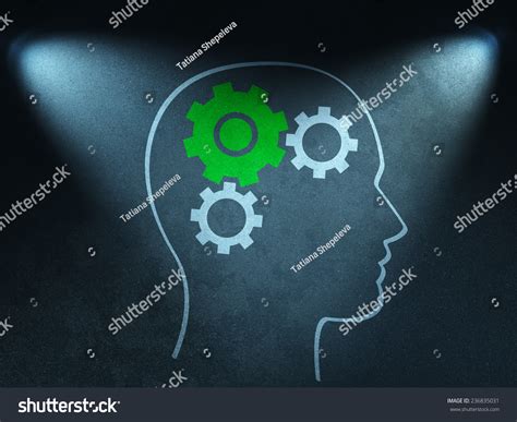 Brainstorming Metaphor Drawn On Wall Light Stock Illustration 236835031