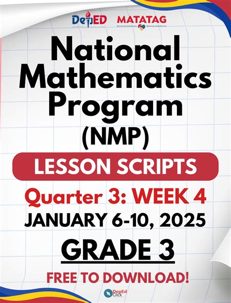 Grade 3 Nmp Lesson Scripts Q3 Week 4 January 6 10 2025 Deped Click