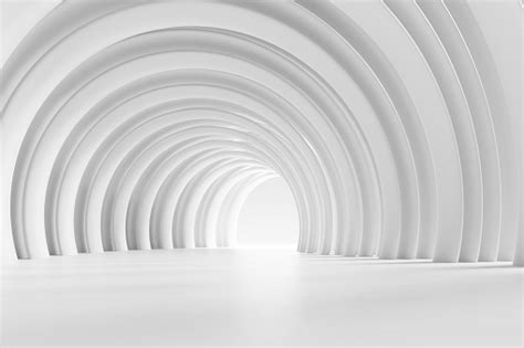 추상적 인 미래 지향적 인 건축 디자인의 3d 렌더링 자동차 프리젠 테이션을위한 흰색 콘크리트 바닥 건축에 대한 스톡 사진 및