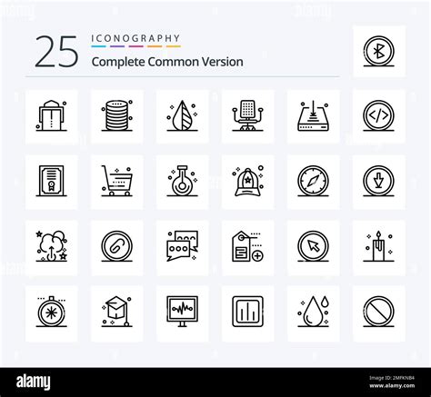 Complete Common Version 25 Line icon pack including download. arrow. color. work. chair Stock ...