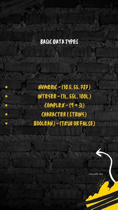 Data Types R Programming Youtube Code Learning Programming