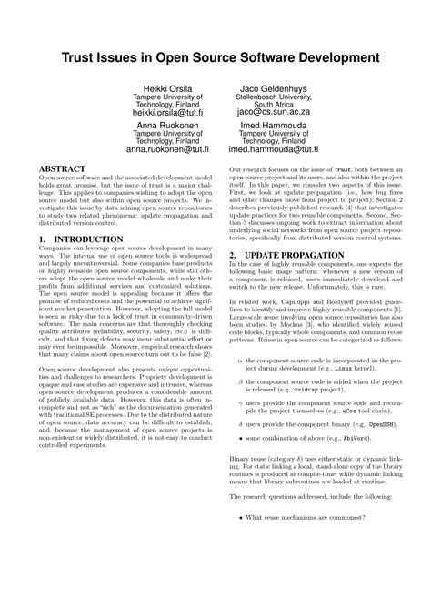 pdf trust issues in open source software development