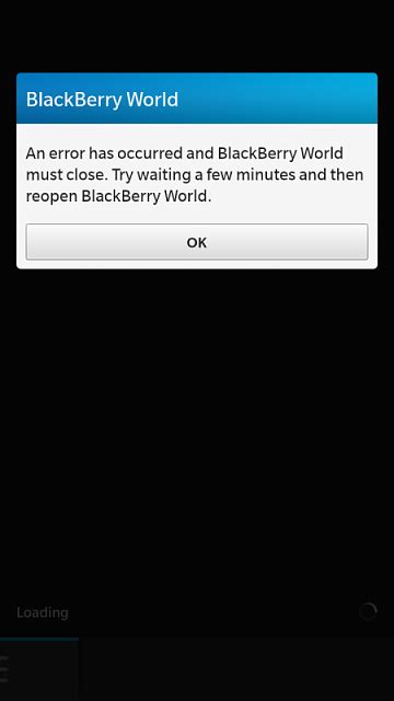 Blackberry World Error Blackberry Forums At