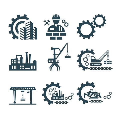 Premium Vector A Set Of Vector Logos Of Industry And Construction