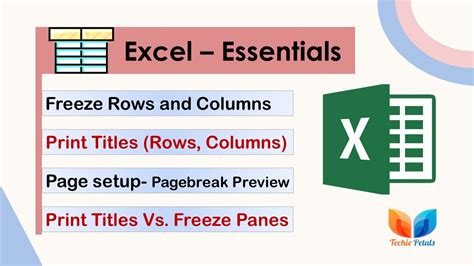 Excel Freeze Rows And Columns Print Titles Page Setup Pagebreak