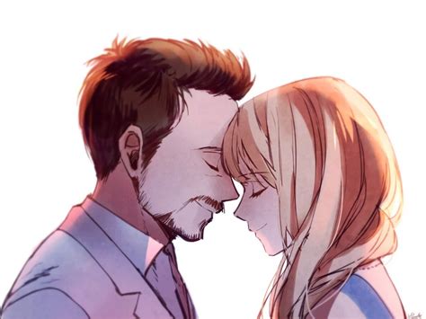 Tony Stark And Pepper Potts Marvel And 2 More Drawn By Marolij512