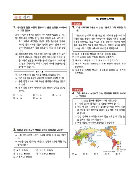 통합사회 단원평가 7 문화와 다양성 Pdf