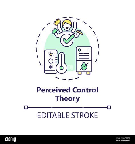 Thin Line Colorful Perceived Control Theory Icon Concept Stock Vector
