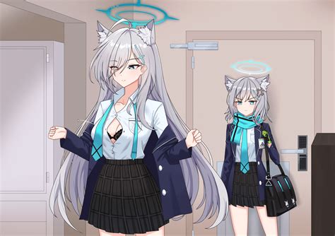 Shirokos Clothes Are A Bit Tight For Kuroko Shiroko And Shiroko