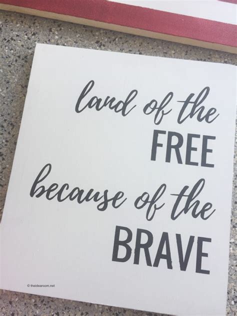 Land Of The Free Patriotic Fourth Of July Wood Sign