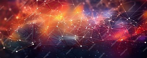 Premium Ai Image Abstract Background With A Network Of Interconnected Nodes And Vibrant