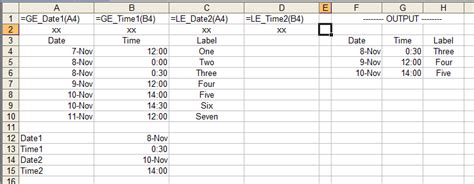 Excel Filter The Values According To Date And Time Stack Overflow